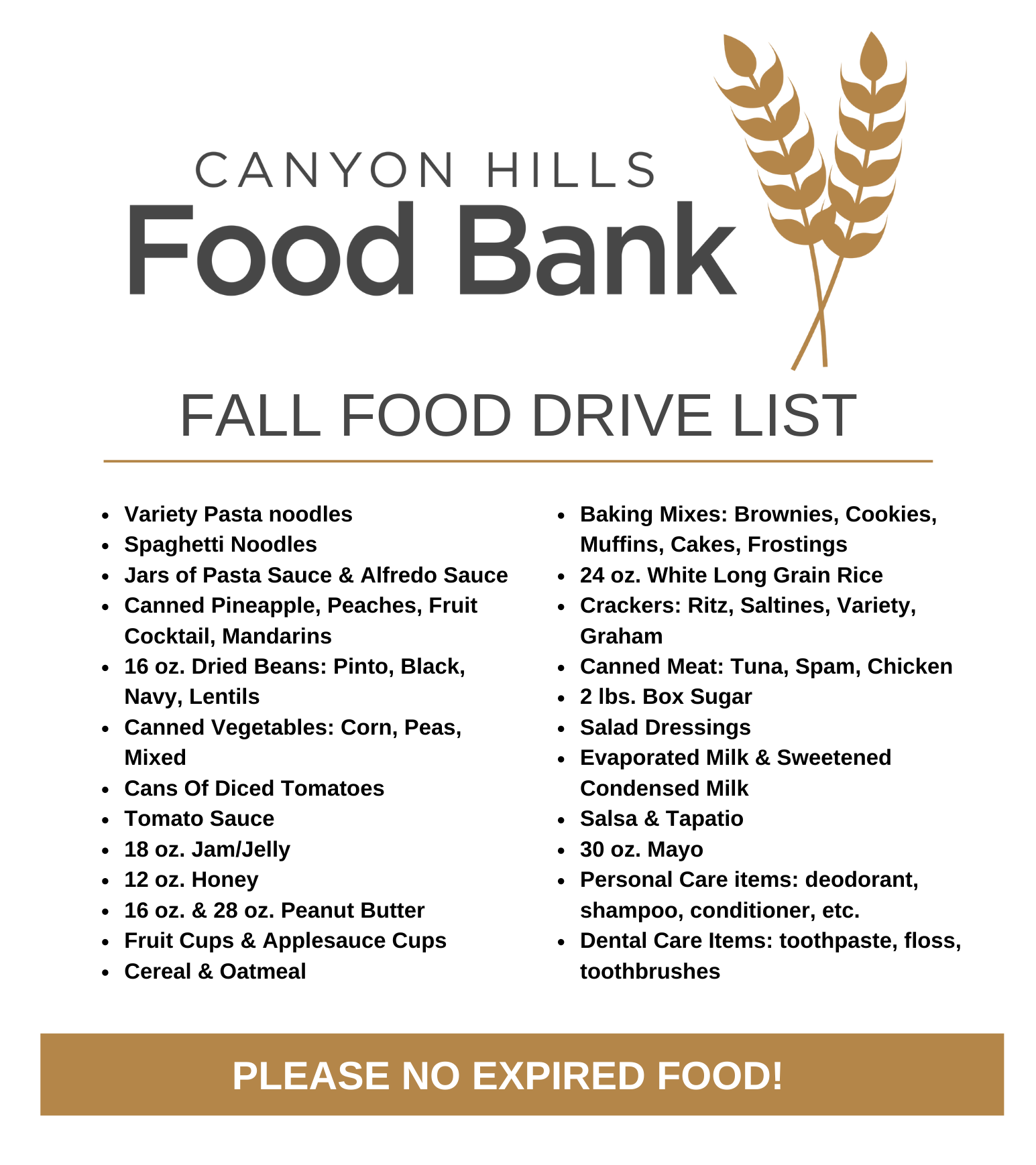 Food Drive - Canyon Hills Community Church